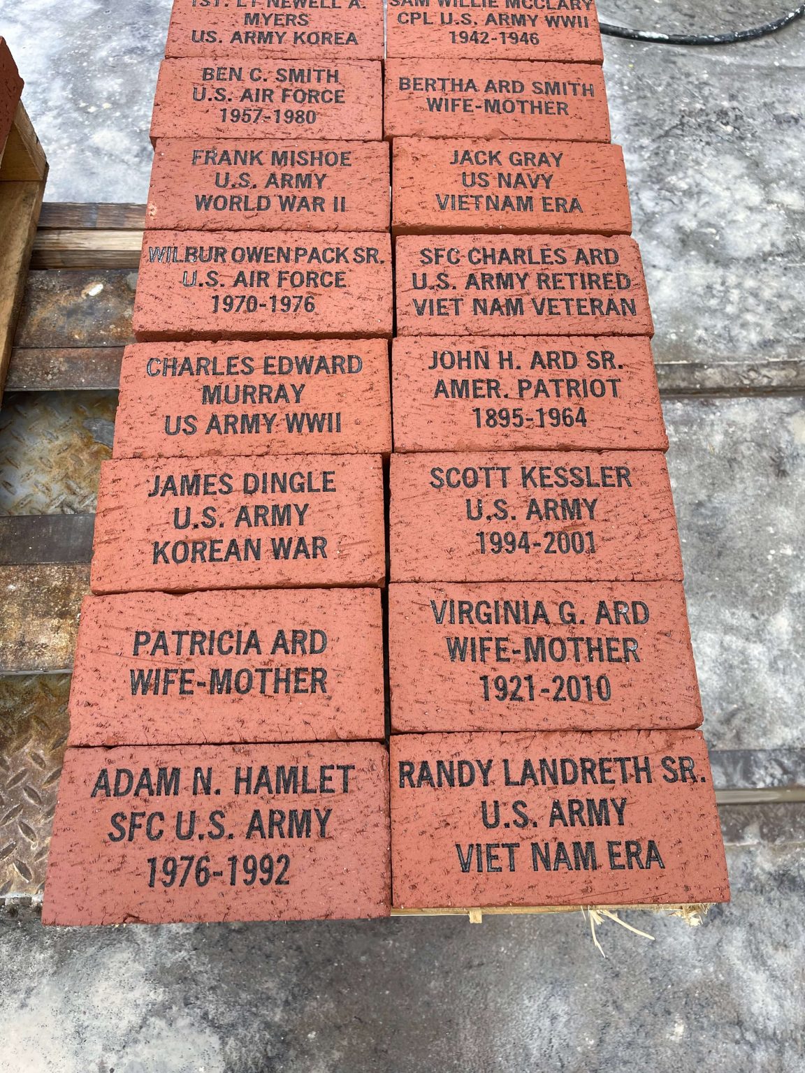 Engraved Bricks - Blackmon Memorials